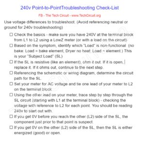240v Point-to-Point Troubleshooting Cheat Sheet - The Tech Circuit™